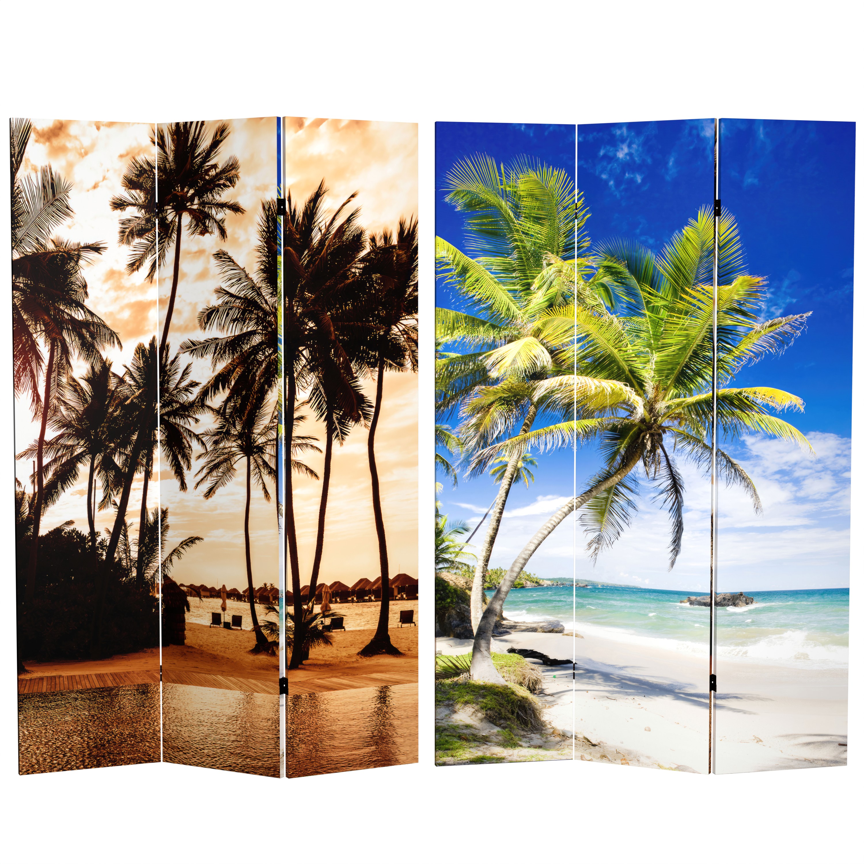 Buy 6 ft. Tall Double Sided Sunset Palms Canvas Room Divider Online ...