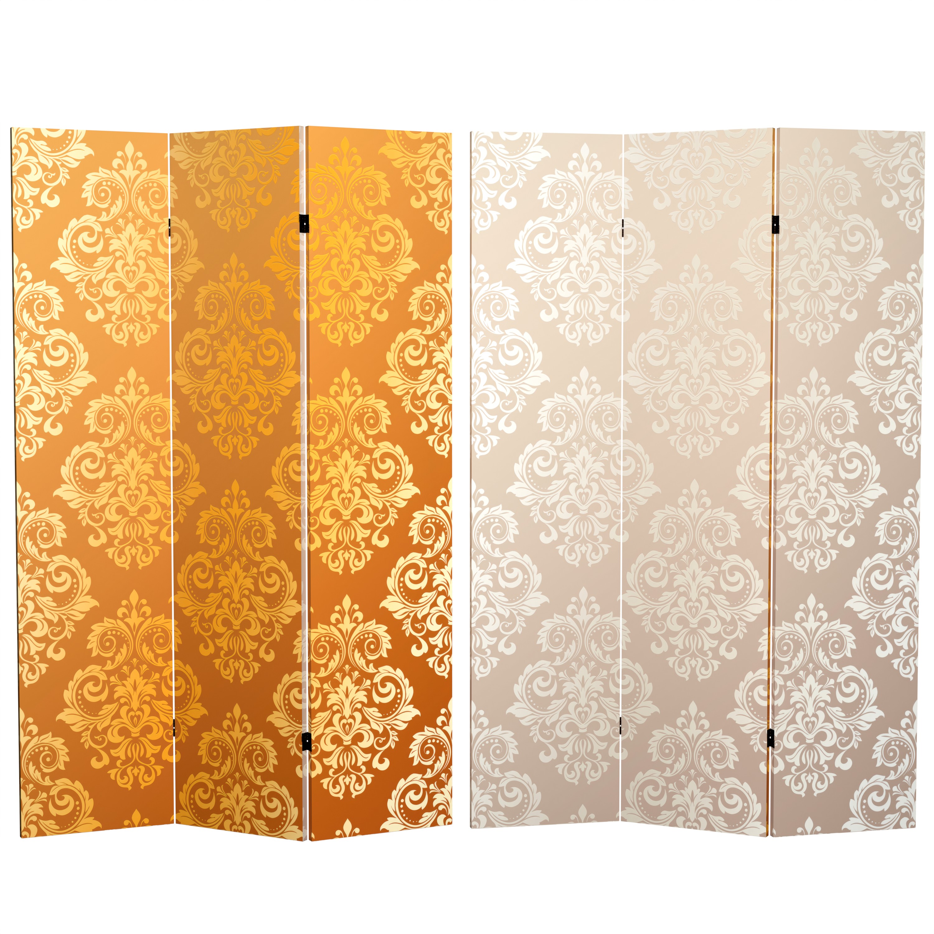 Buy 6 ft. Tall Double Sided Baroque Wallpaper Canvas Room Divider ...