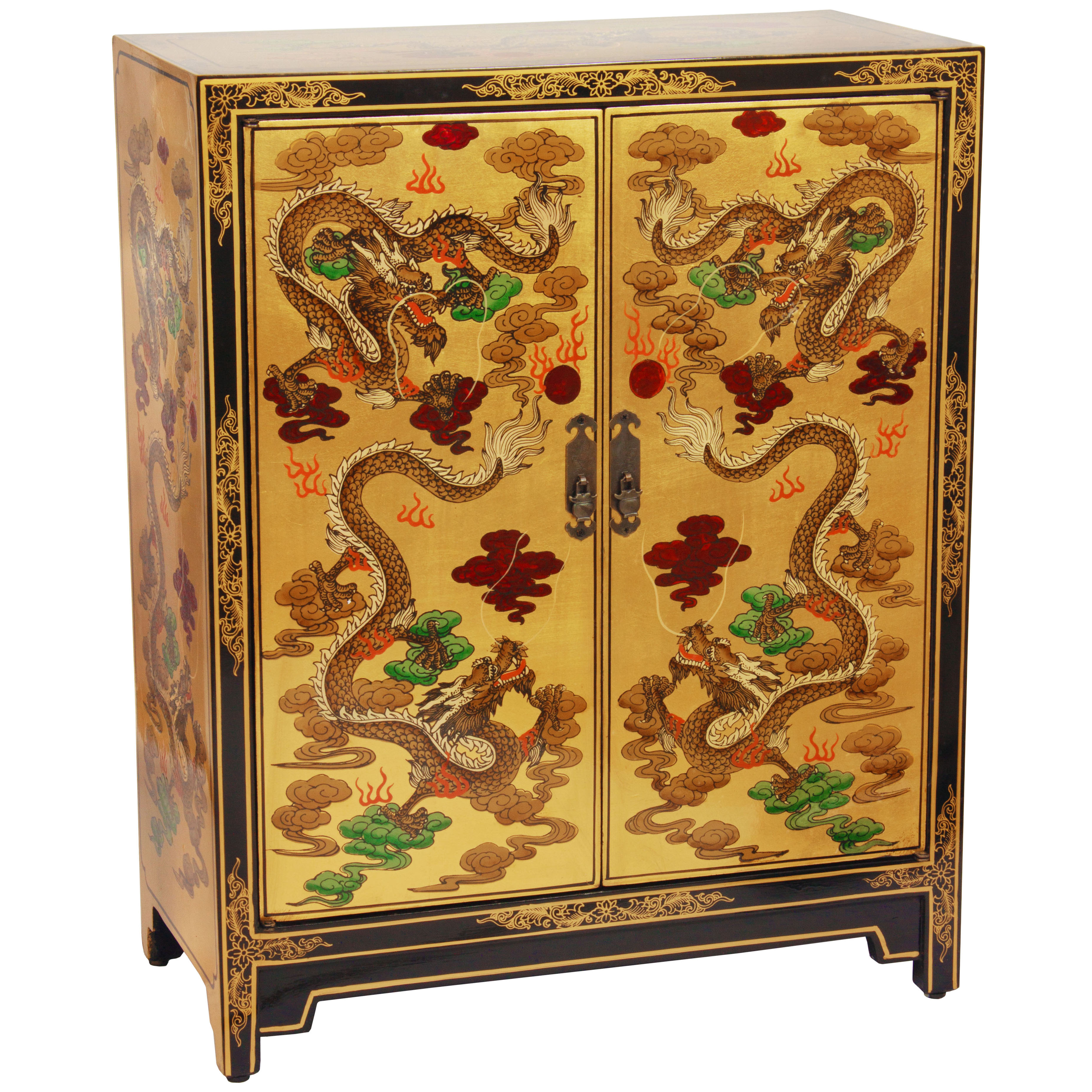 Buy Gold Dragons Lacquer Shoe Cabinet Online (LCQ-SHOE-GDR ...