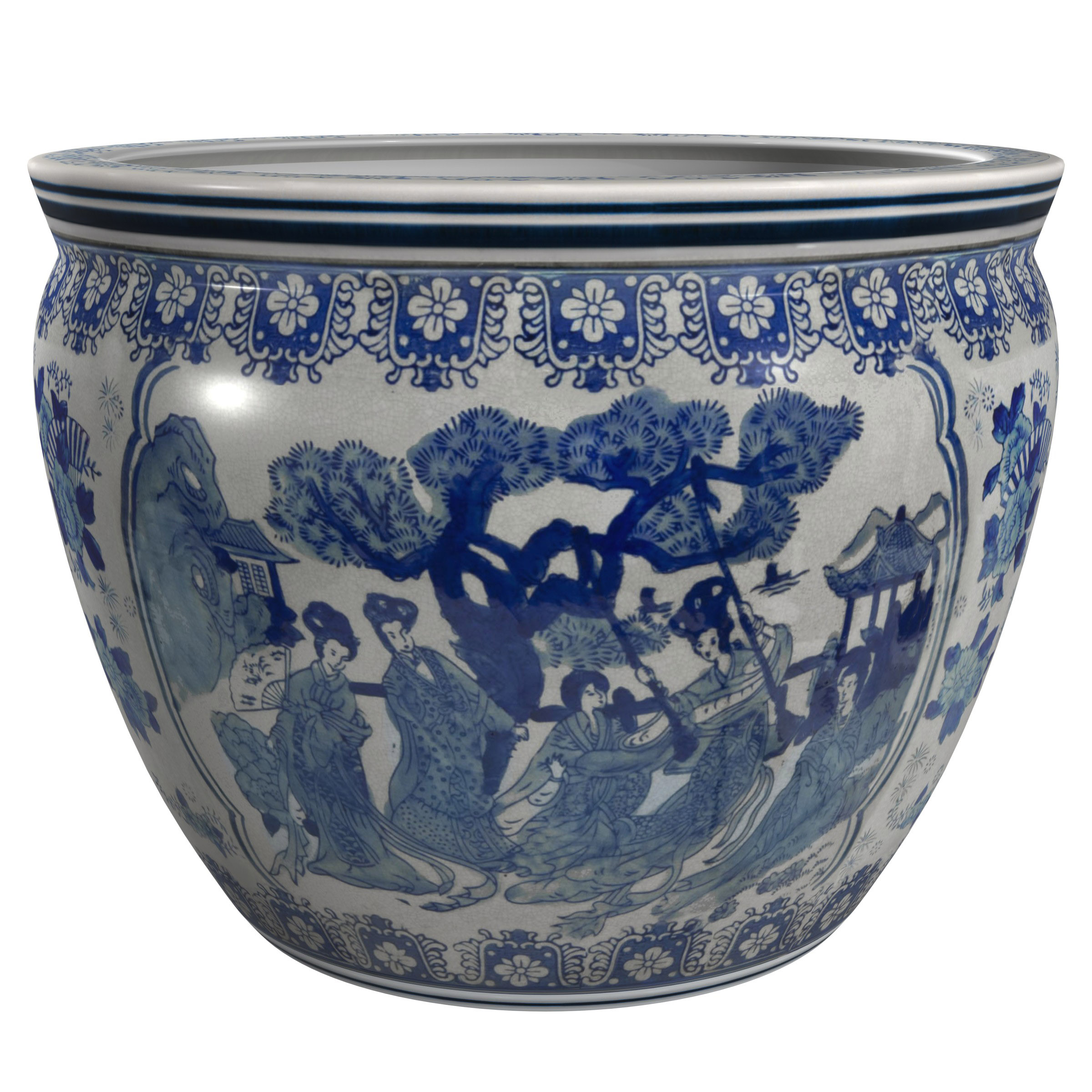 Buy 12" Ladies Blue & White Porcelain Fishbowl Online (BW-12FISH-BWLD ...