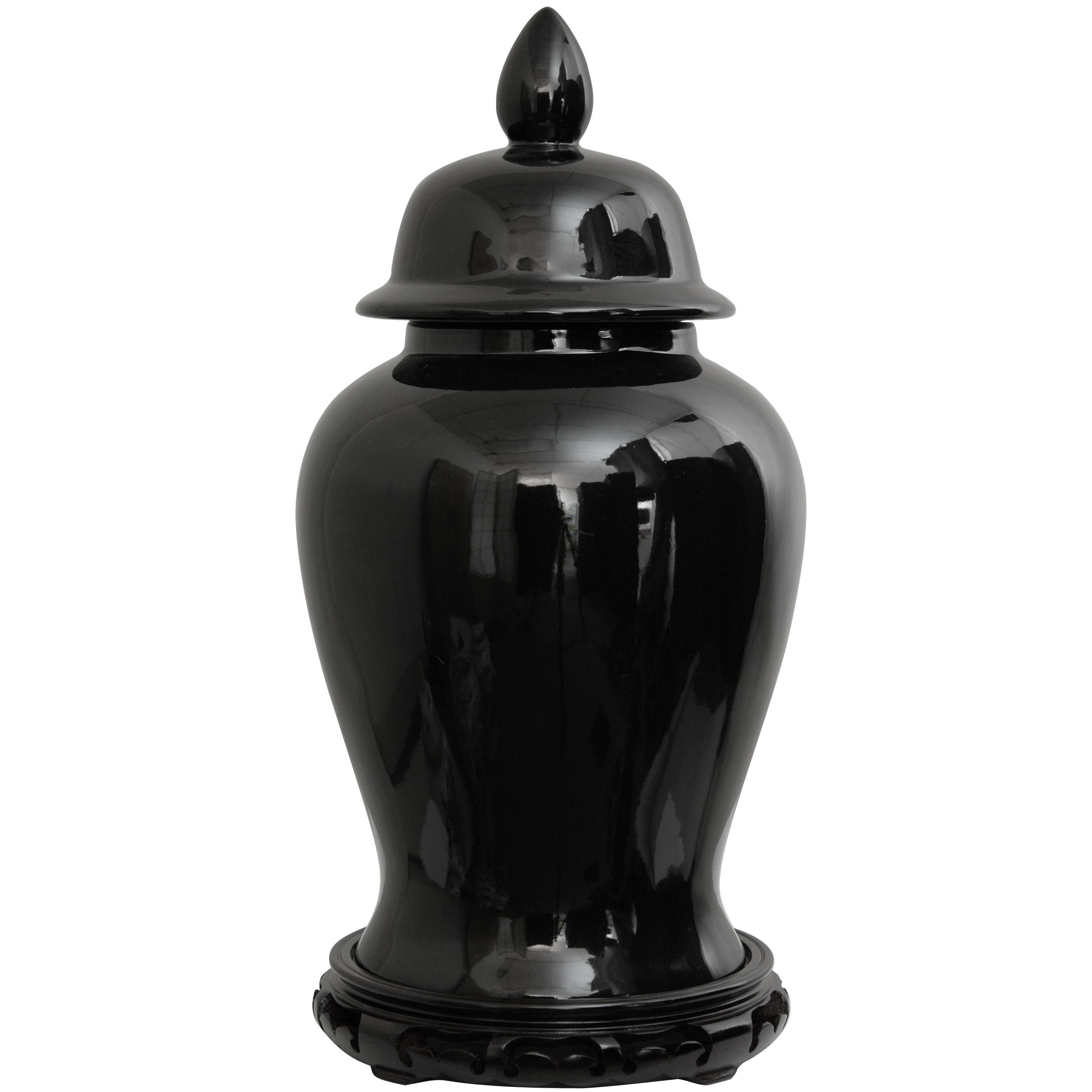 Buy 18" Solid Black Porcelain Temple Jar Online (BW-TJAR-BLK ...